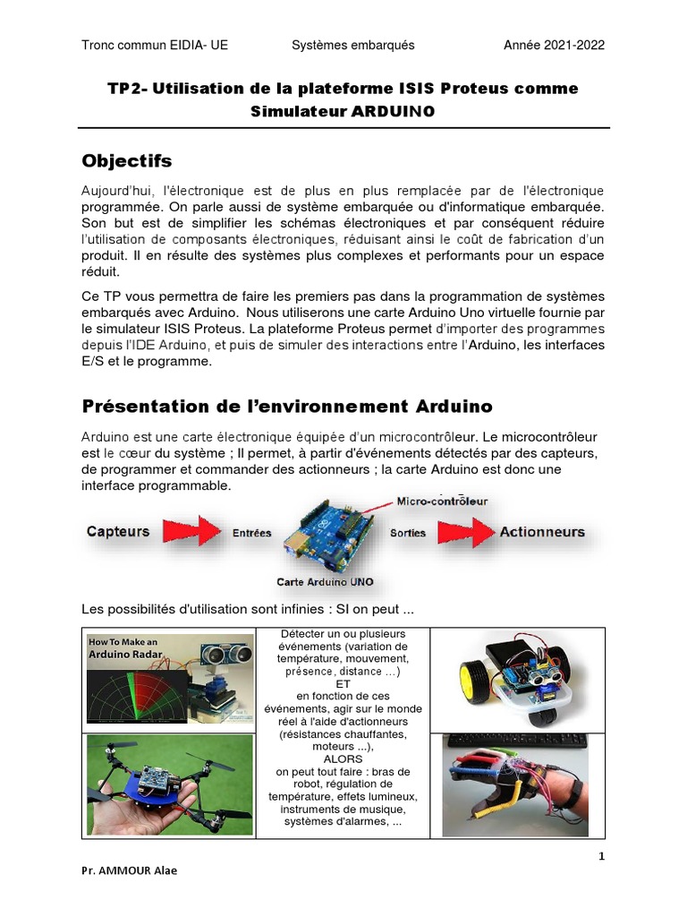 Introduction à l'Arduino avec Proteus | PDF | Arduino | Microcontrôleur