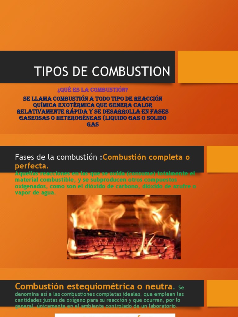 Tipos de Combustión y Ejemplos | PDF | Ciencia y matemáticas