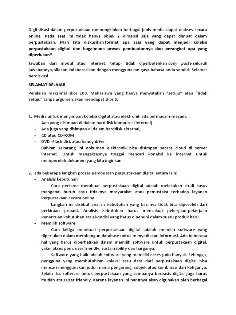 CITRA DEWI 030893017 Diskusi 2 Pengembangan Perpustakaan Digital | PDF