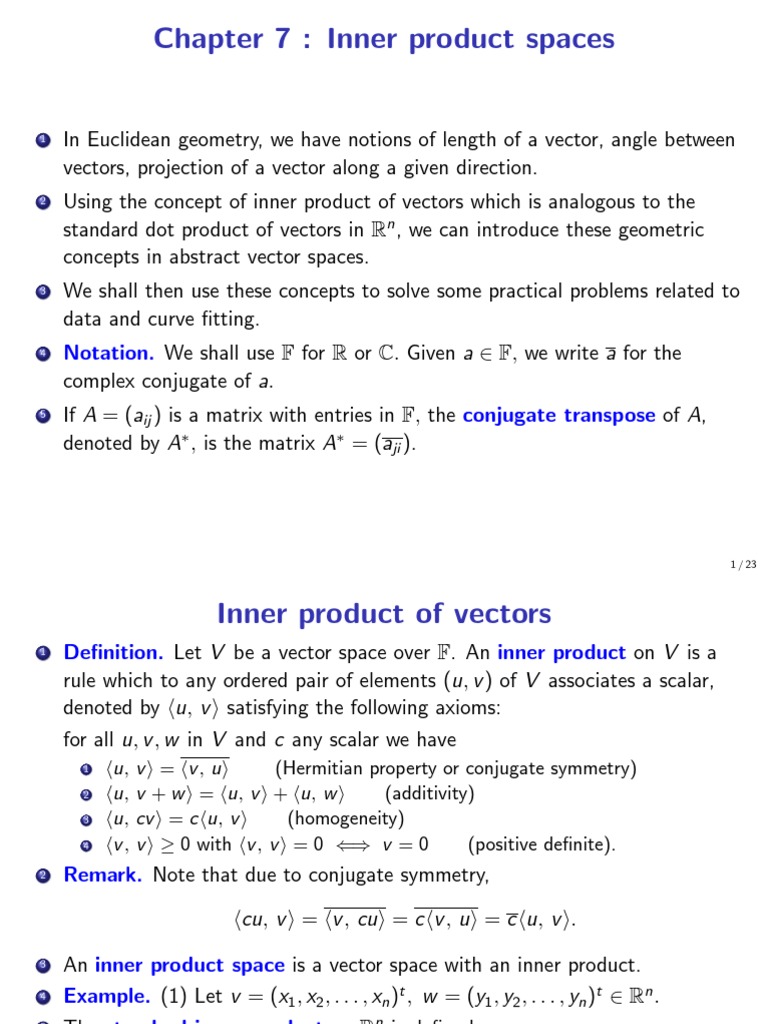 Notation Pdf Linear Subspace Vector Space