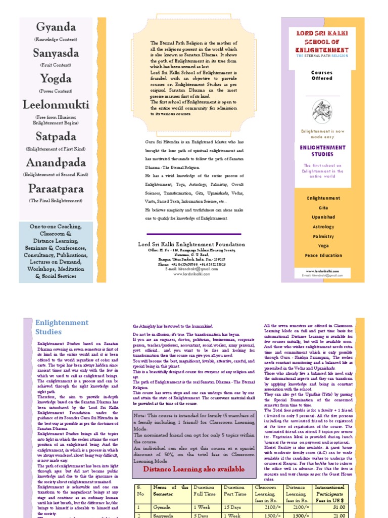 Brochure Enlightenment | PDF | Bhagavad Gita | Enlightenment (Spiritual)