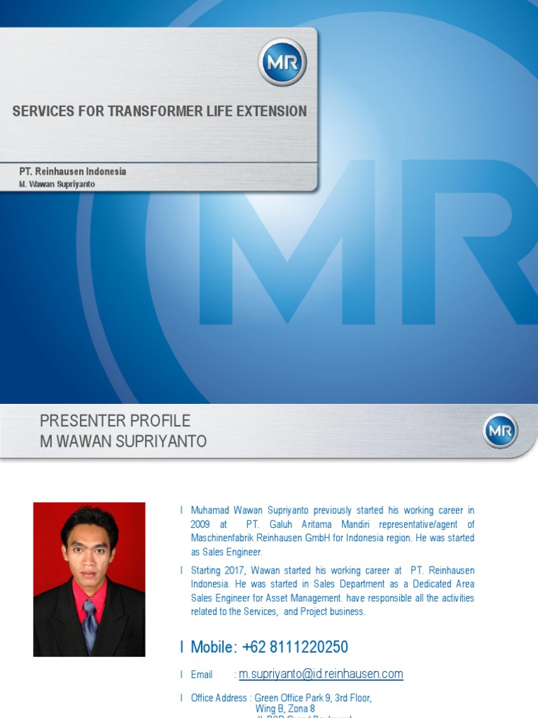Services For Transformer Life Extension: PT. Reinhausen Indonesia | PDF ...