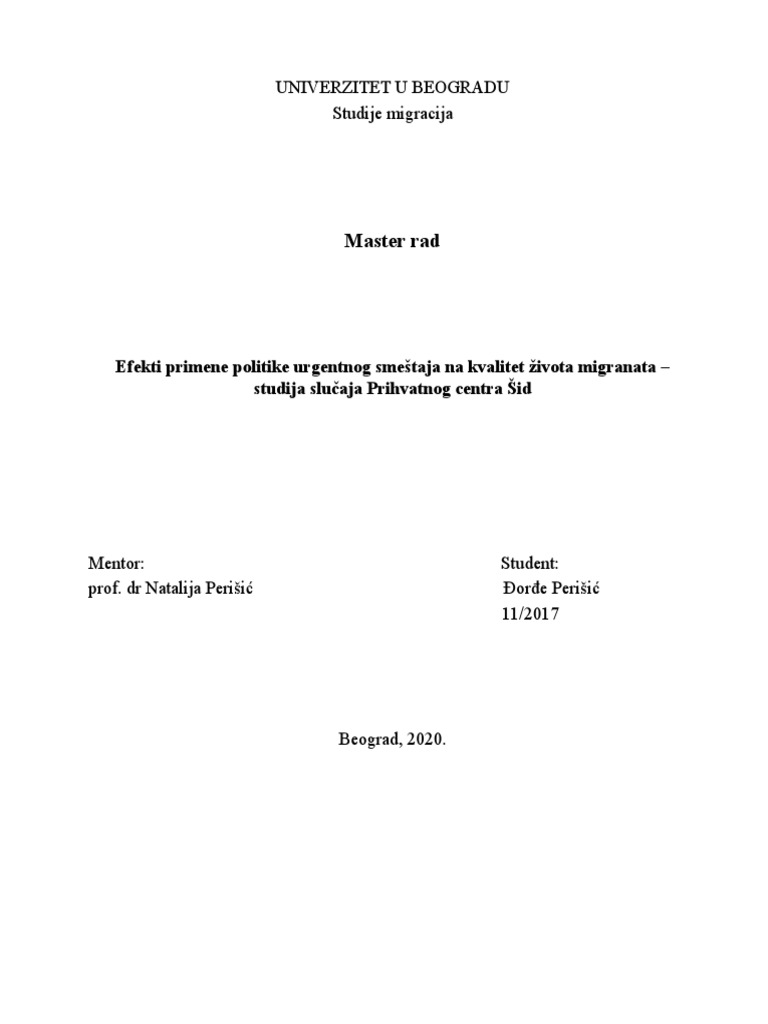 Master Rad - or e Peri I | PDF