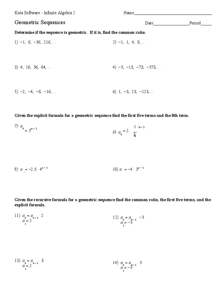 Geometric Sequences | PDF | Sequence | Abstract Algebra