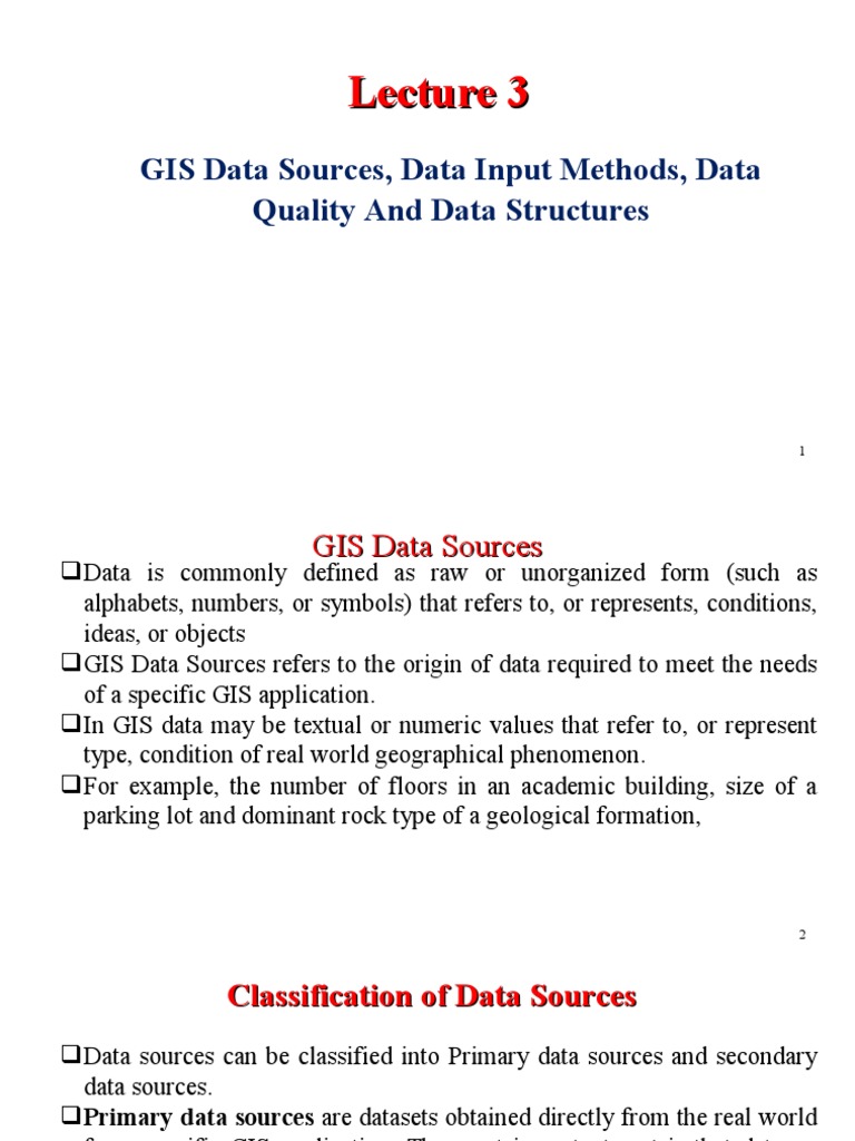 Lecture 3 | PDF | Geographic Information System | Accuracy And Precision