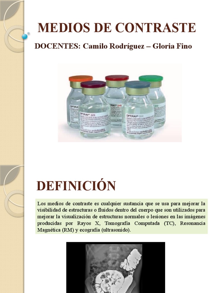 Medios de Contraste | PDF | Imagen de resonancia magnética | Ct Scan
