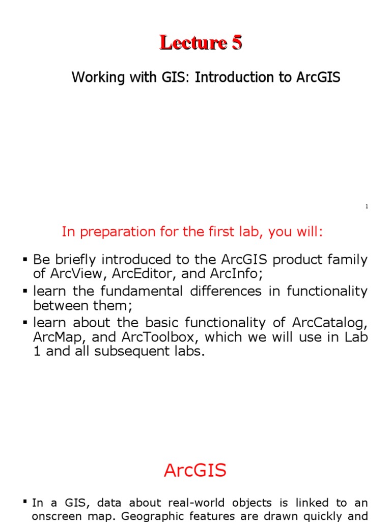 Lecture 5 | PDF | Arc Gis | Esri