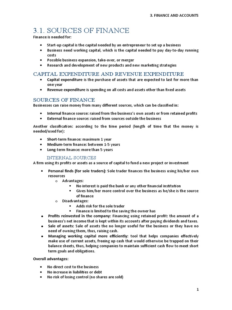 An In-Depth Exploration of Internal and External Sources of Finance for ...