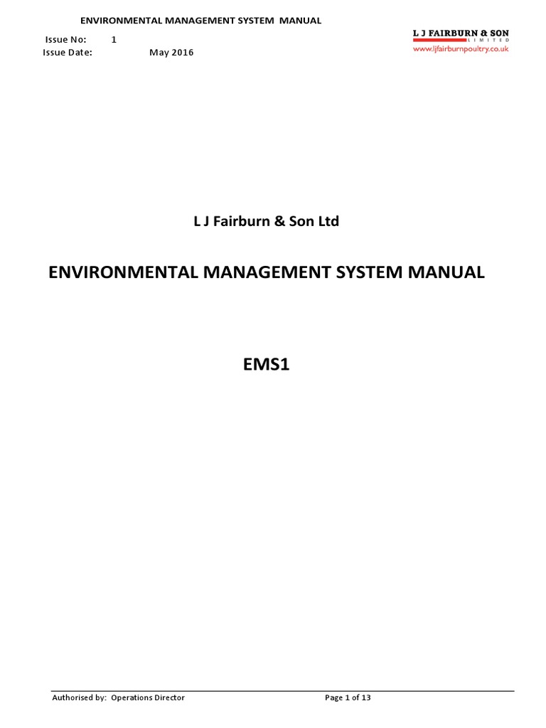 Environmental Management System Manual | PDF | Recycling | Waste