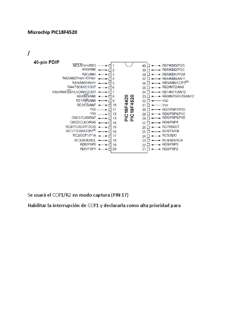 Microchip PIC18F4520 | PDF | Telecomunicaciones | Electrónica