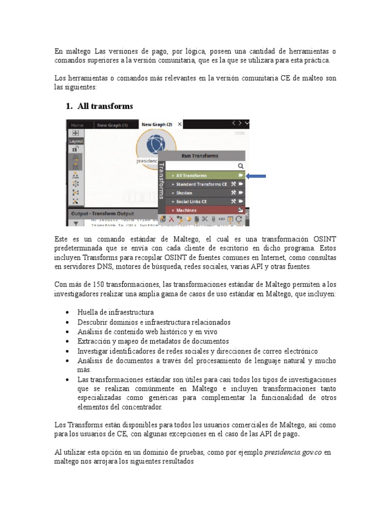 Comandos Maltego | PDF | Internet | Internet de las Cosas