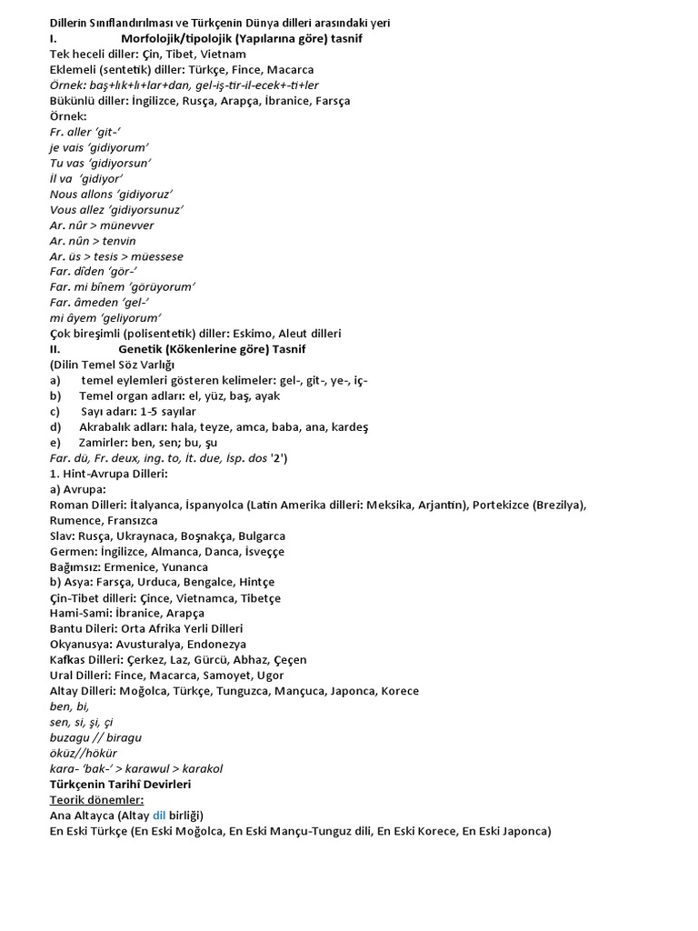 I. Morfolojik/tipolojik (Yapılarına Göre) Tasnif | PDF