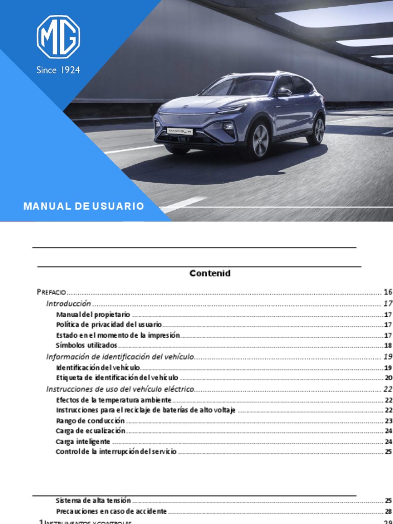 Manual MG Marvel R | PDF | Airbag | Neumático