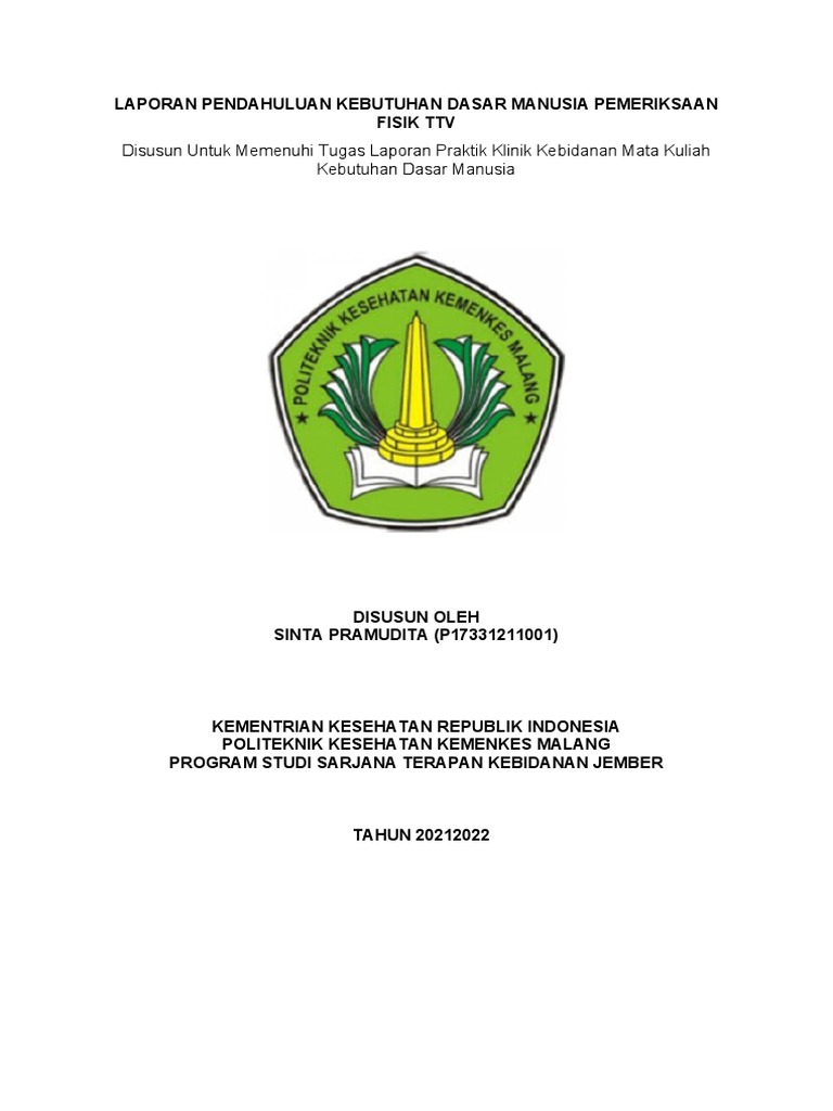Laporan Praktik Klinik Kebidanan Ttv Pdf Kesehatan Holistik