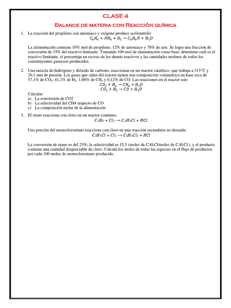 Guía de Ejercicio Cuarta Clase | PDF