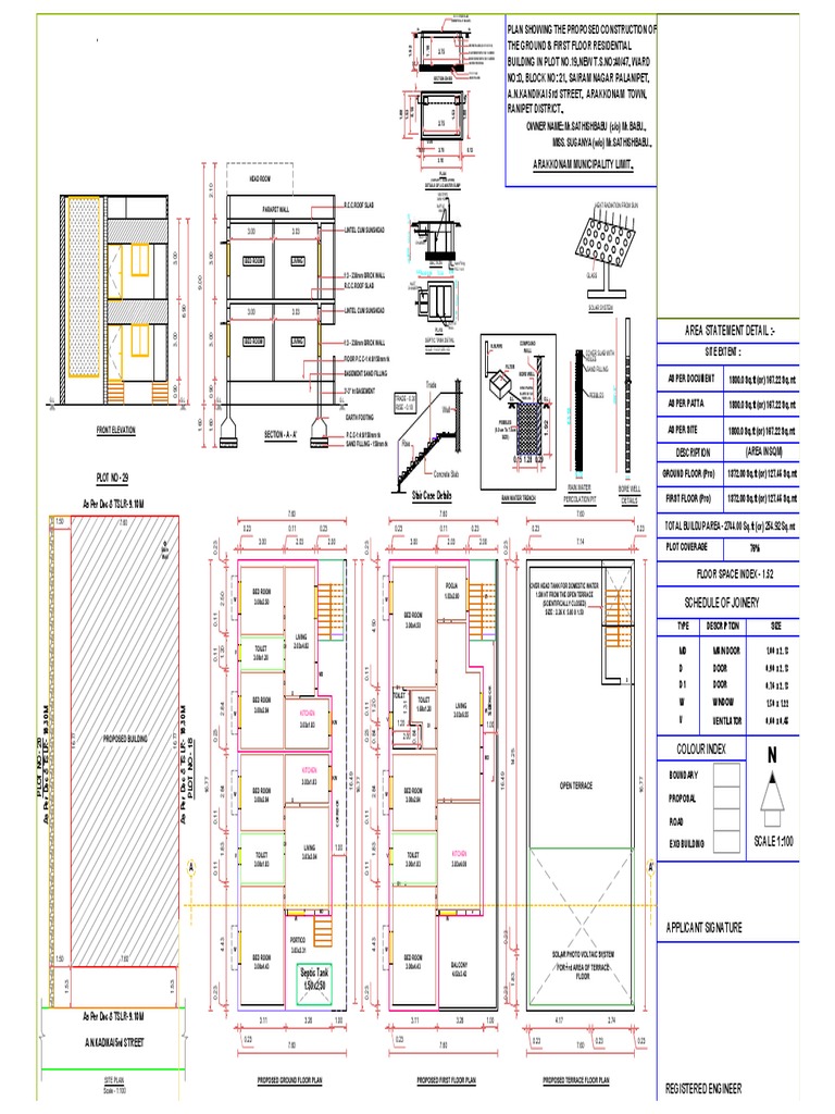 Sathish Babu Approval Drawing A N Kadigai | PDF | Building Engineering ...