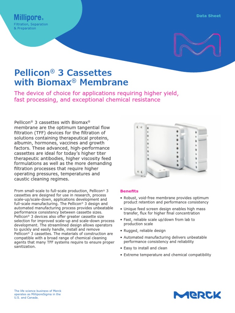 Pellicon 3 Biomax Ds1324en00 7 M MK | PDF | Membrane | Monoclonal Antibody Pellicon 3 Biomax Ds1324en00 7 M MK | PDF | Membrane | Monoclonal Antibody
