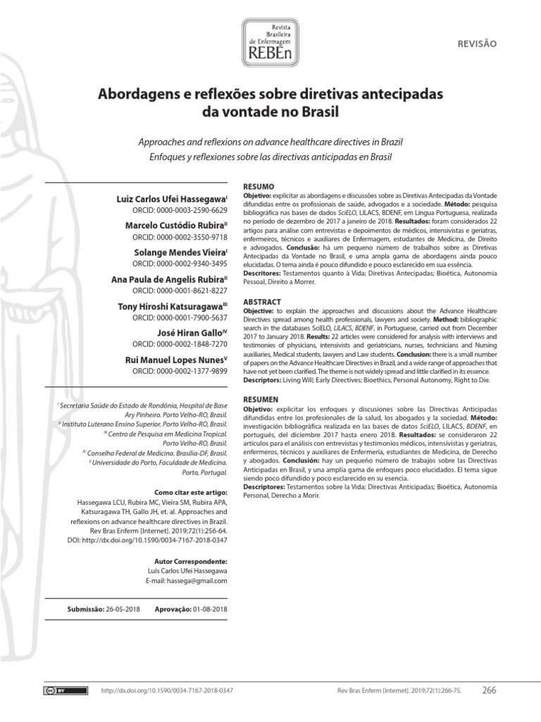 Abordagens e Reflexões Sobre Diretivas Antecipadas Da Vontade No Brasil ... Abordagens e Reflexões Sobre Diretivas Antecipadas Da Vontade No Brasil ...