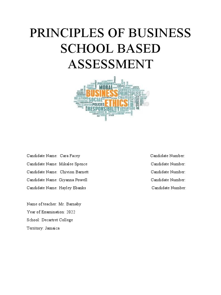 Principles of Business School Based Assessment | Download Free PDF ...