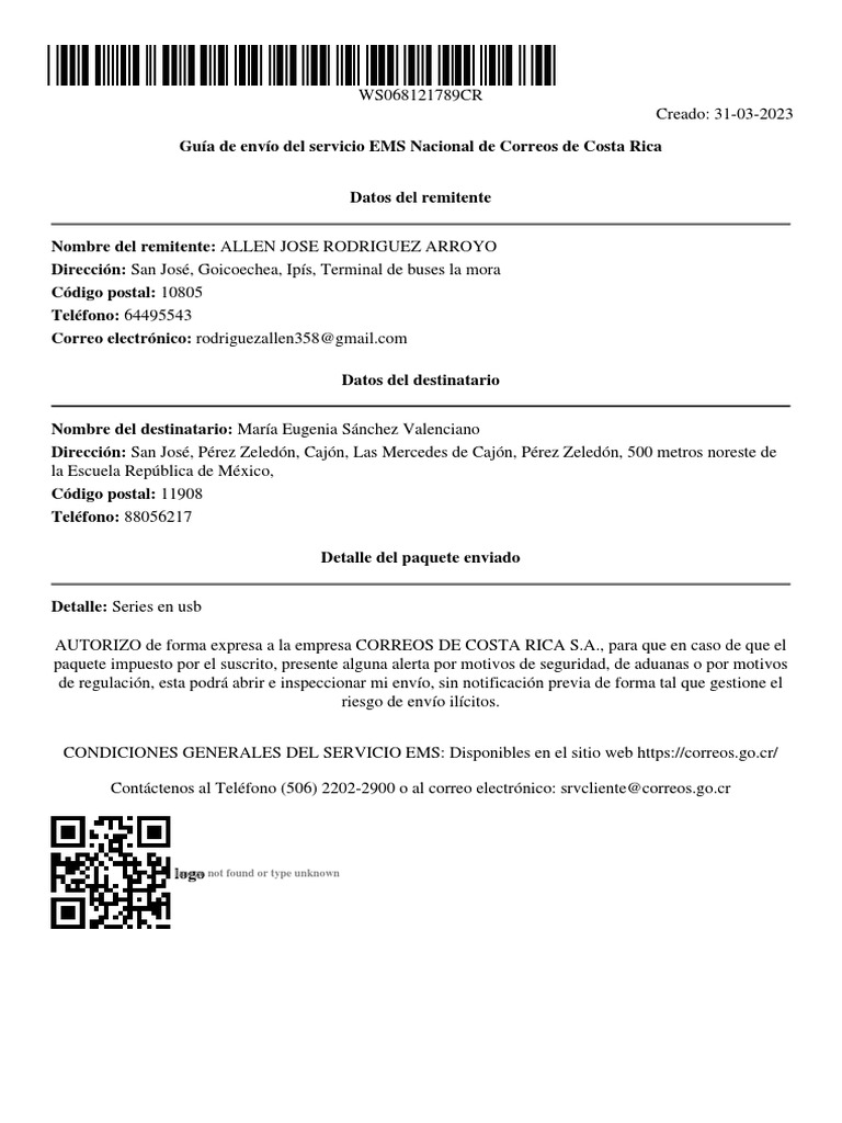 Guia de Envio Correos | PDF