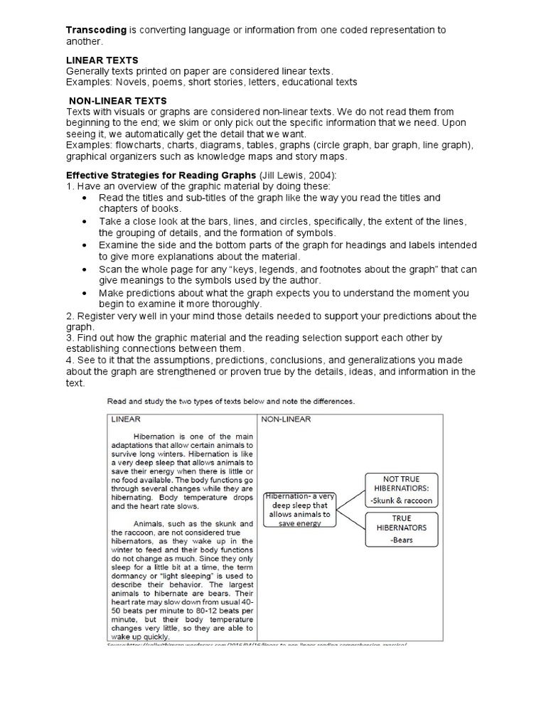 Transcoding Linear To Non-Linear Text | PDF | Language Arts ...