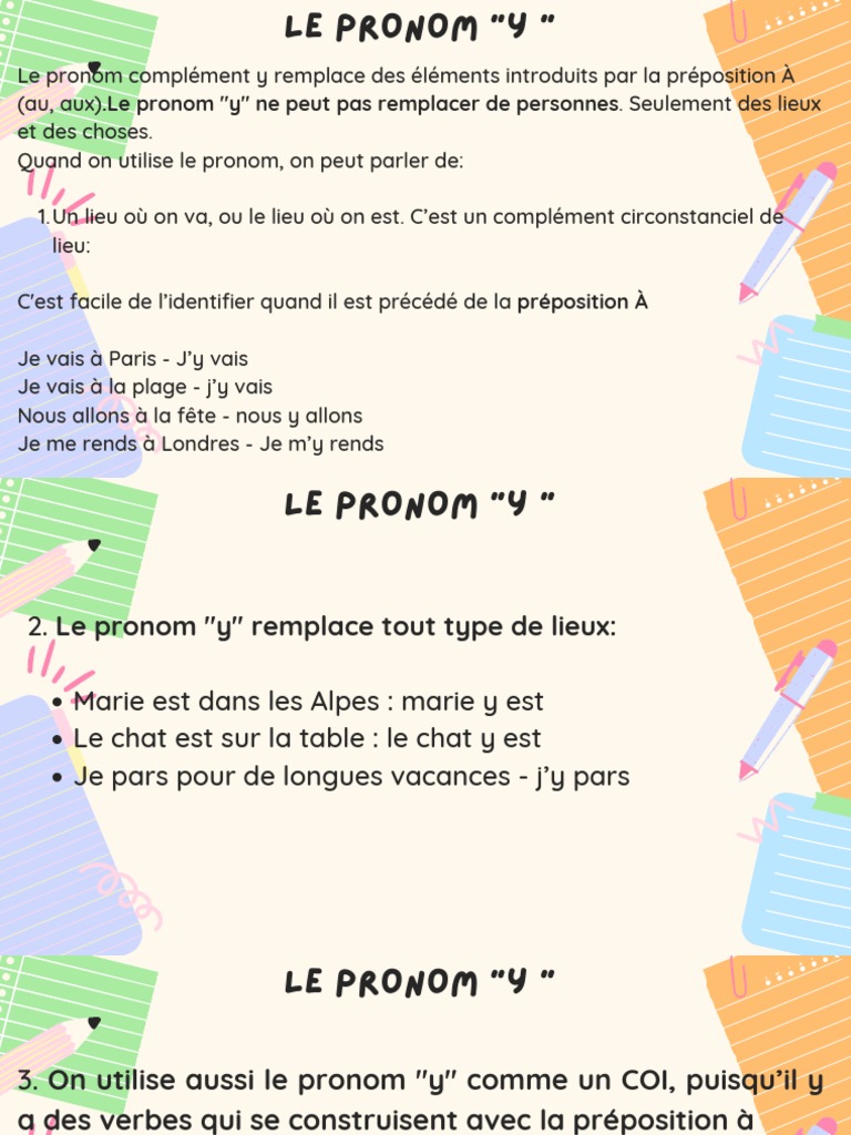 Le Pronom y Et en | PDF | Pronom | Adposition