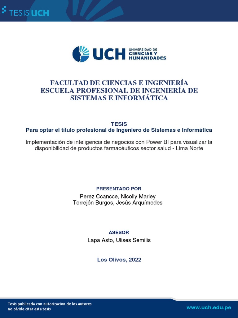 Perez NM Torrejon JA Tesis Ingenieria Sistemas Informatica 2022 | PDF ...