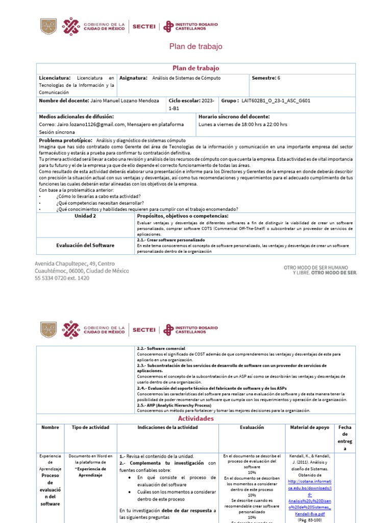 PT Unidad - U2 - OC | PDF | Software | Evaluación