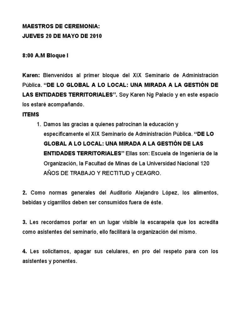LIBRETO - XIX Seminario - v1 - 18mayo2010 | PDF