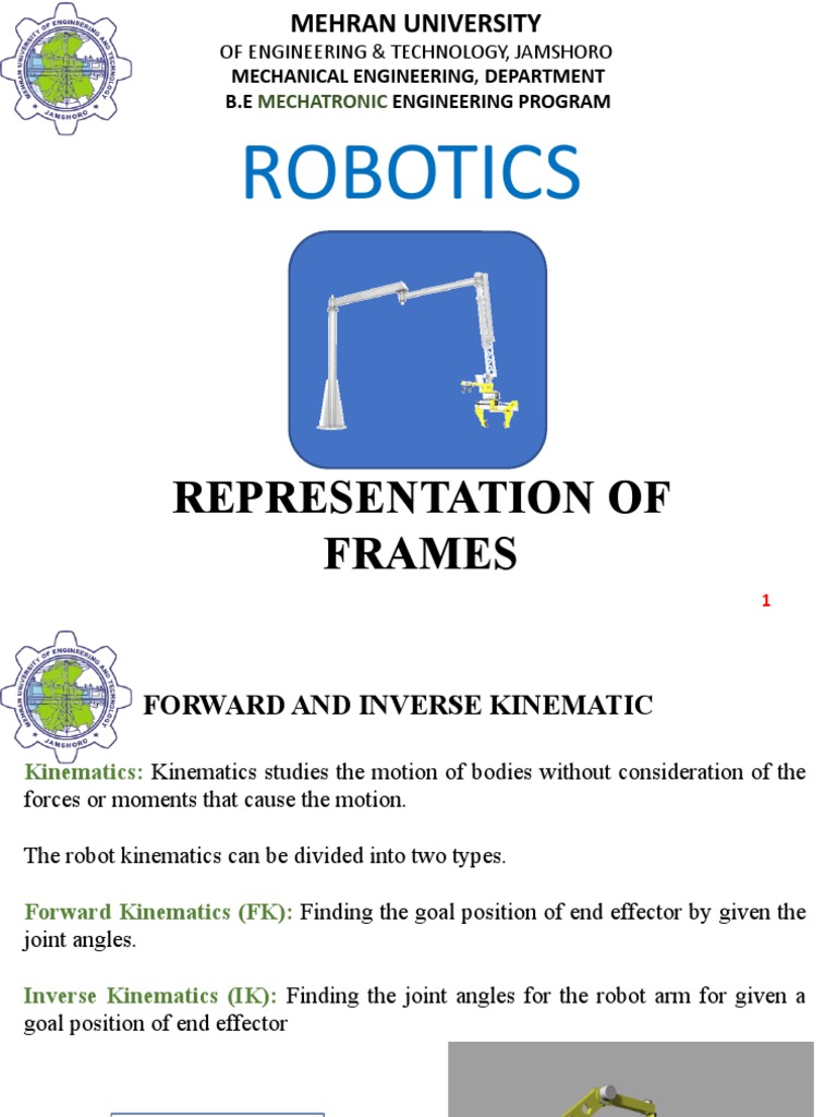 Robotics: Representation of Frames | PDF | Science & Mathematics