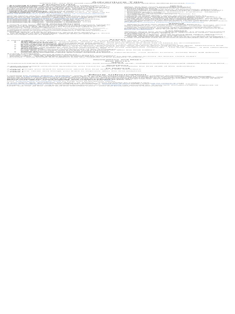 Adventure Template | PDF | Brainstorming | Goal