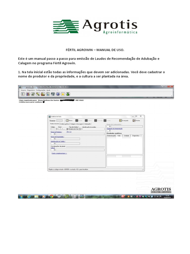 Guia passo-a-passo para emissão de laudos de recomendação de adubação e ...