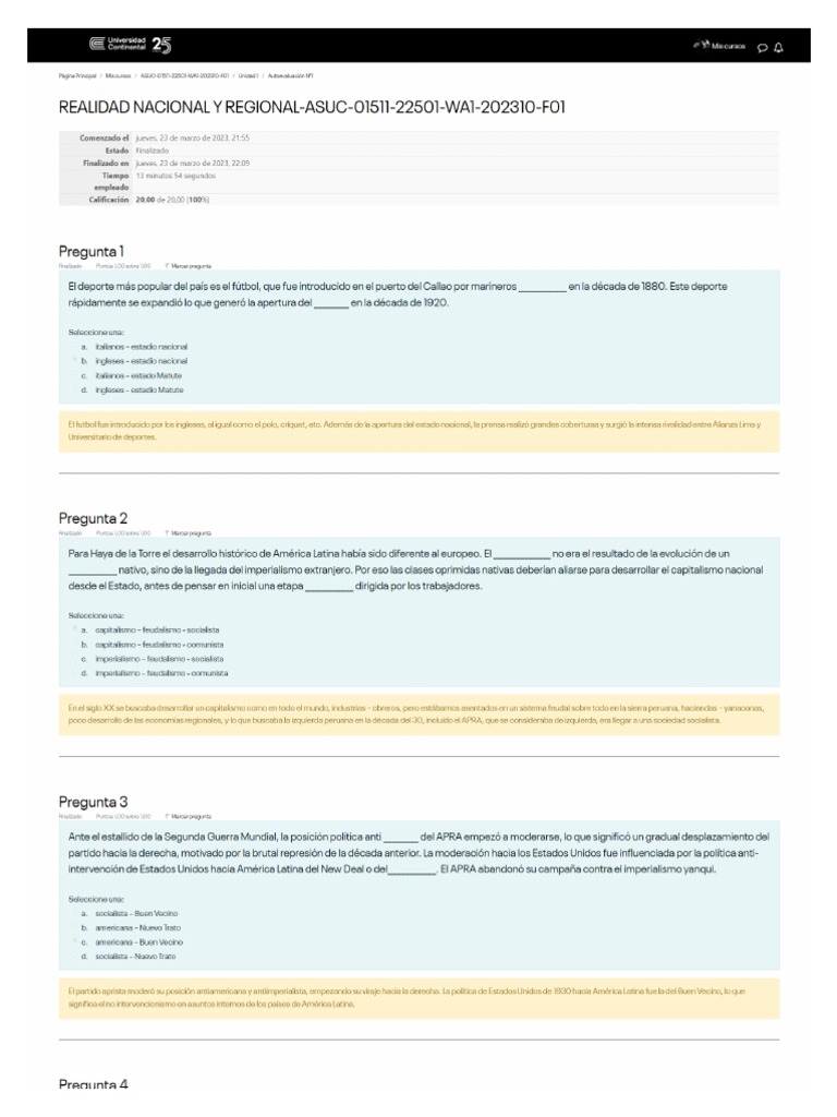 Aulavirtual Continental Edu Pe Mod Quiz Review PHP 2023 03 30 21 - 29 - 03 | PDF