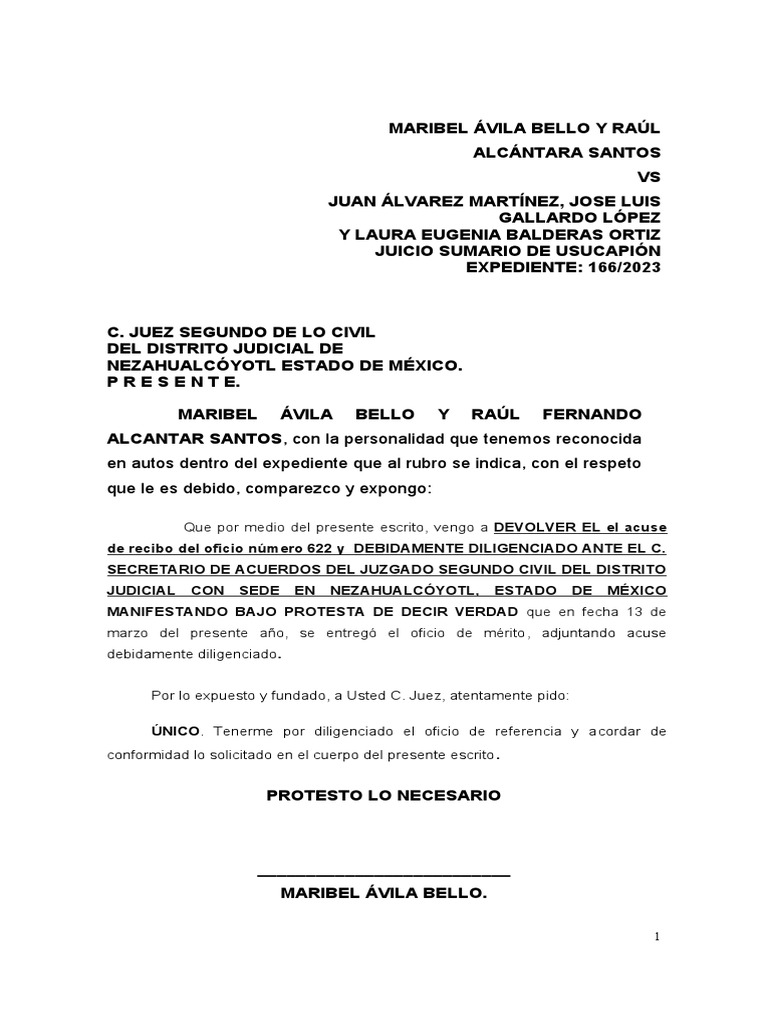 Devoluci. Acuse Señora Beatriz | PDF