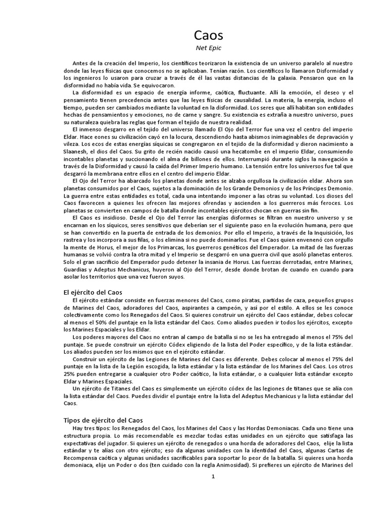 Reglas Caos | PDF | Artillería | Tanques