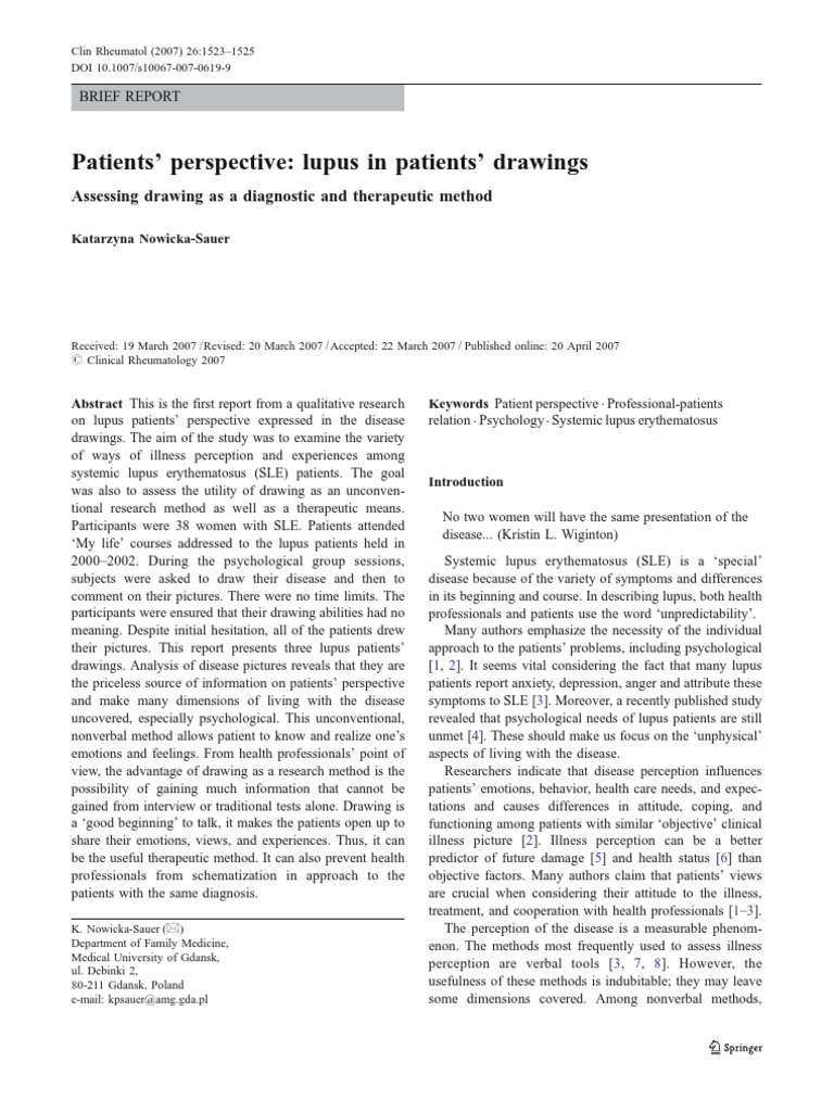 Lupus Patients' Perspectives Through Drawing | PDF | Social Science ...