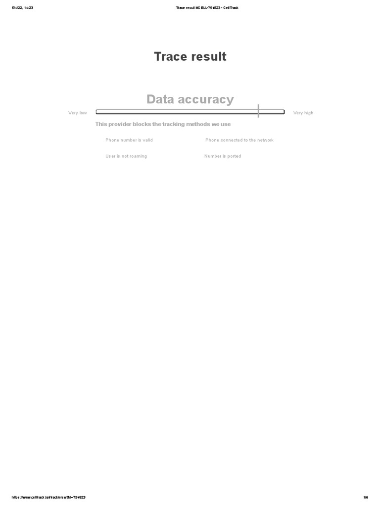Trace result #CELL-794823 - CellTrack 3154968870 | PDF | Electronics ...