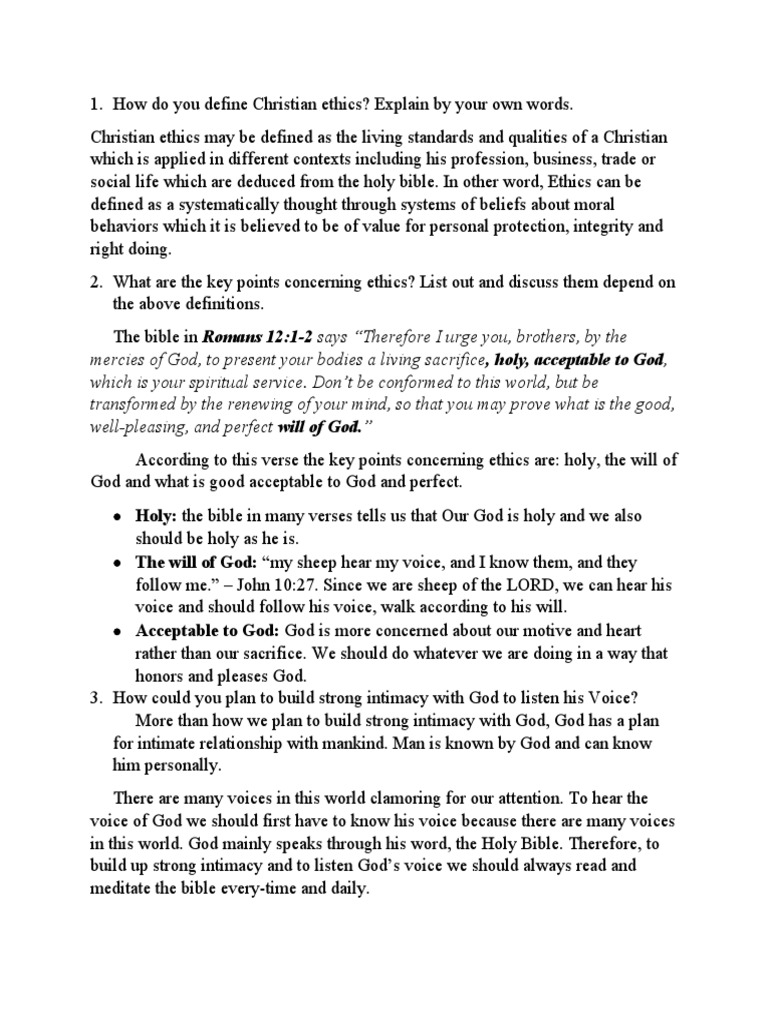 Ministry Ethics | PDF | God | Christian Ethics