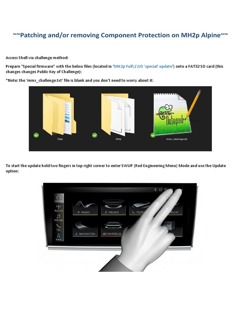 Patching And/or Removing Component Protection On MH2p Alpine | PDF | Booting | Utility Software