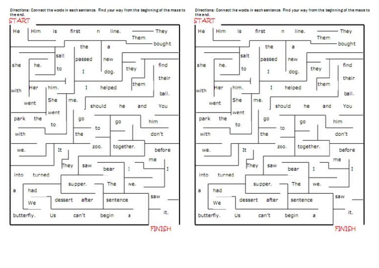 Object Pronouns (Maze) | PDF