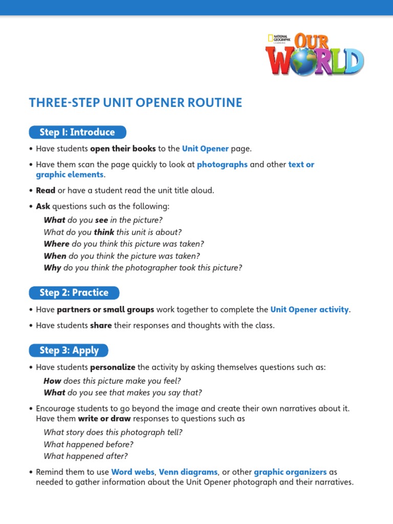 Three-Step Unit Opener Routine | PDF