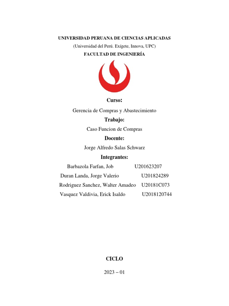 Caso Funcion Compras | PDF | Presupuesto | Business