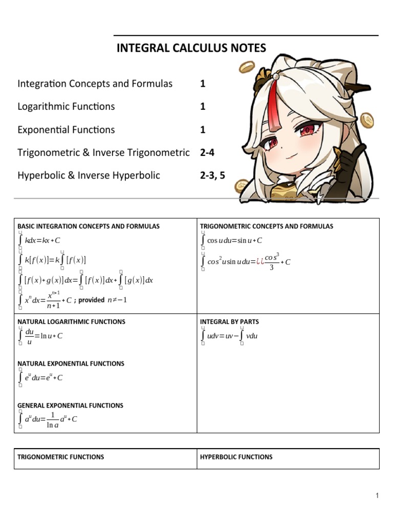 Integral Calculus Notes | PDF