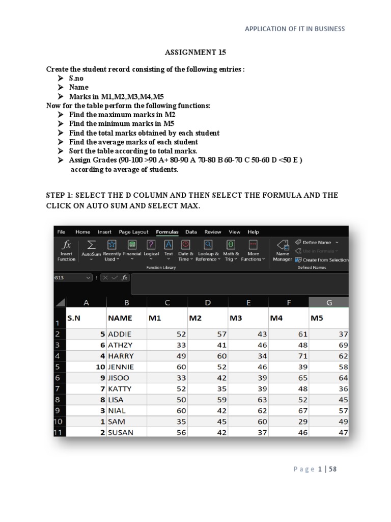 Excel Functions for Student Records | PDF | Teaching Methods ...