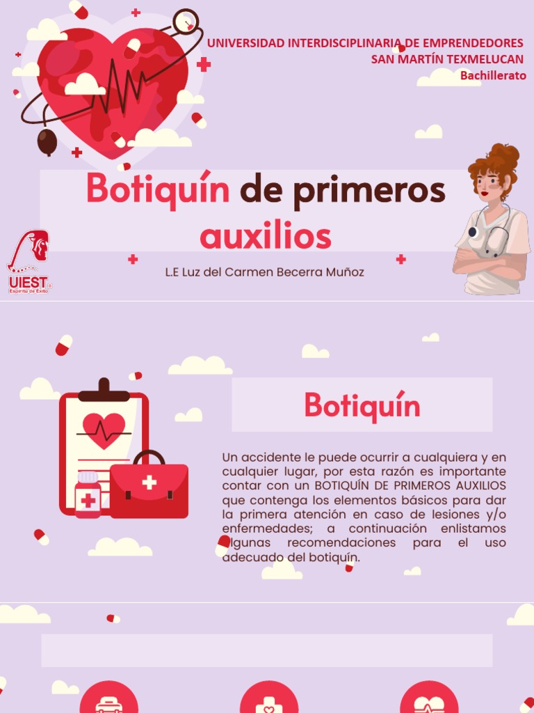 Unidad 2 Botiquín de Primeros Auxilios | PDF | Primeros auxilios | Medicina