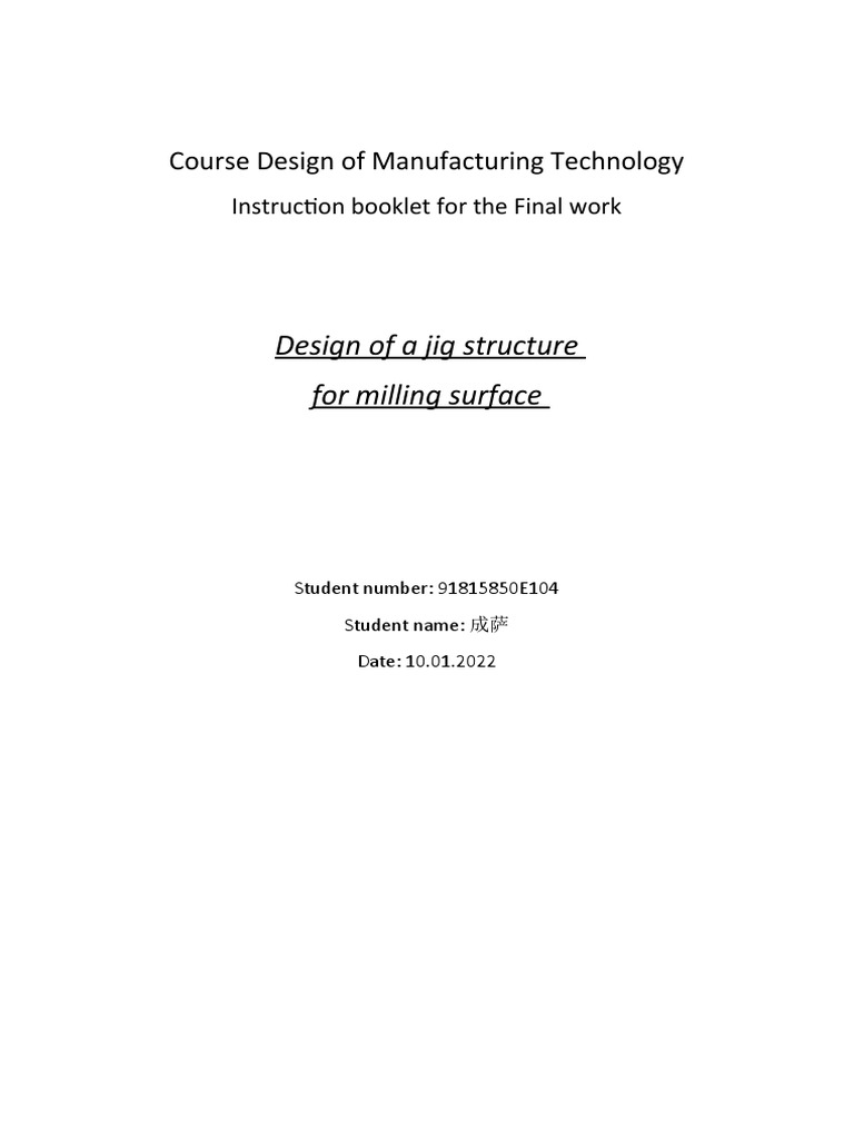 Jig Design | PDF | Machining | Tools