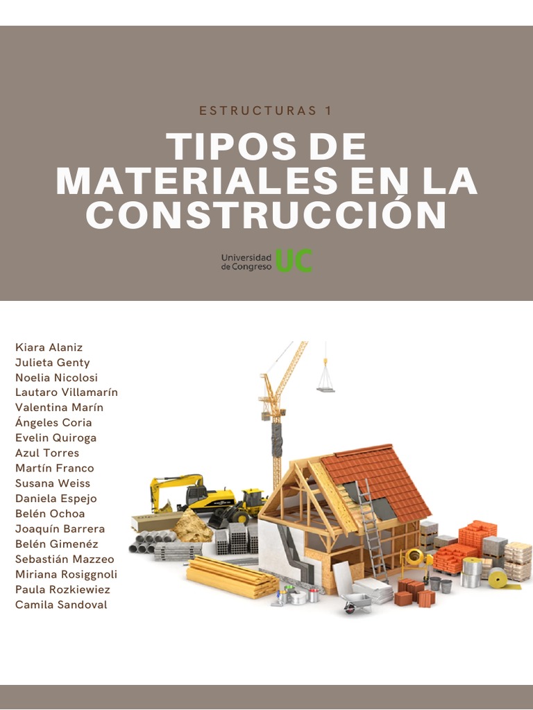 Tipos de Materiales en La Construcción | PDF | Albañilería | Hormigón