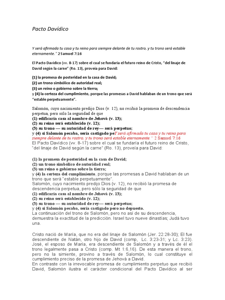 Pacto Davídico | PDF | David | Apóstol