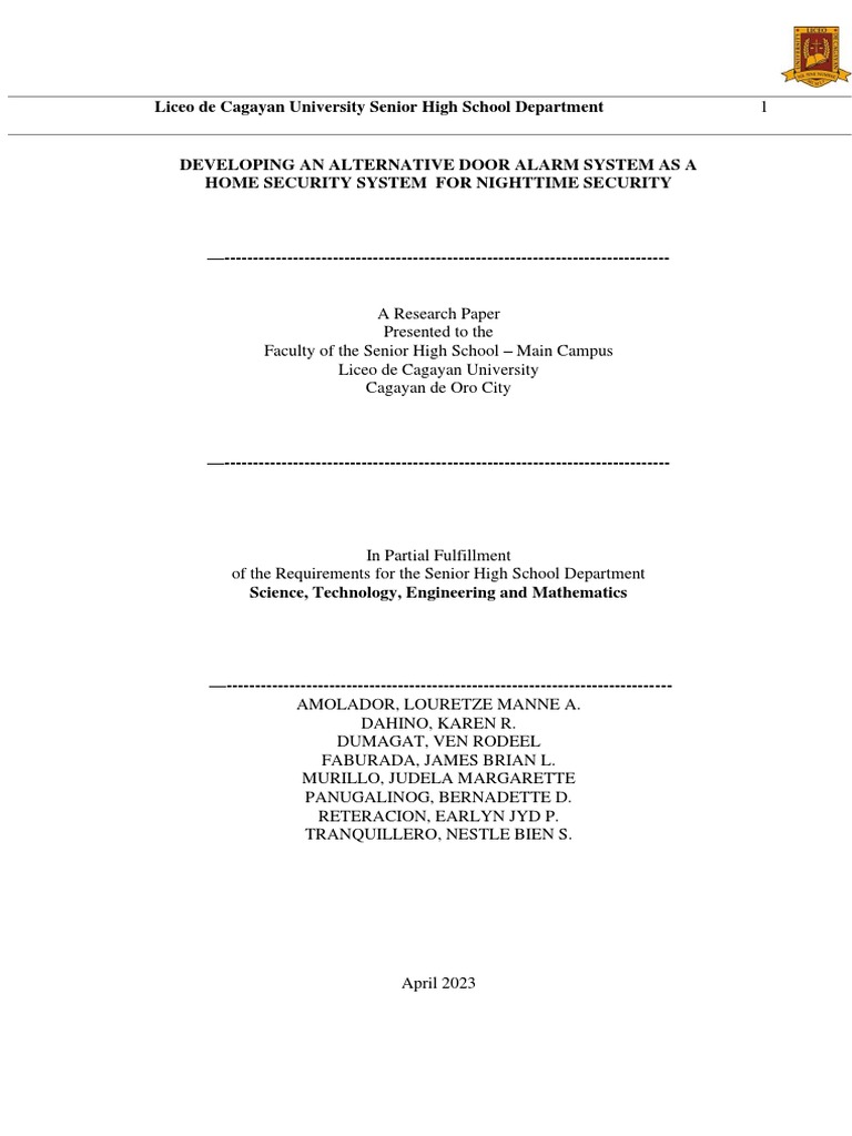 Final Paper III | PDF | Security Alarm | Securities