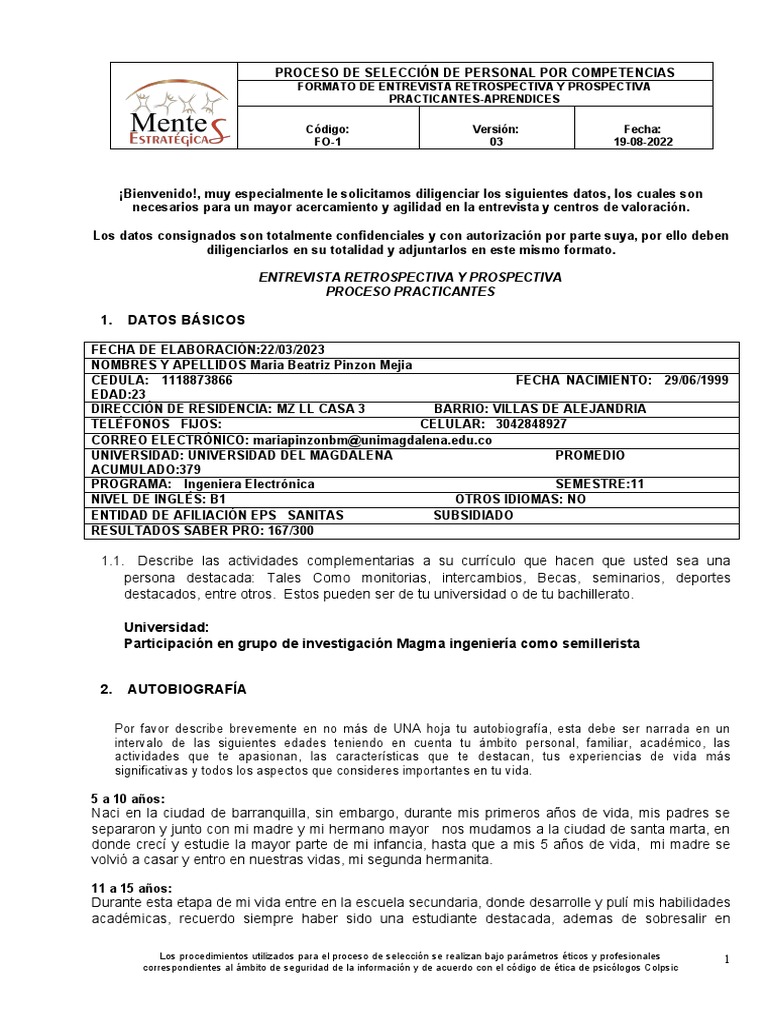FO Guia R Y P V2 Practicantes PDF Gesti n De Recursos Humanos